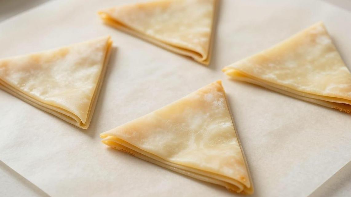 Oriental crisps: this triangle folding technique guarantees a perfectly ...